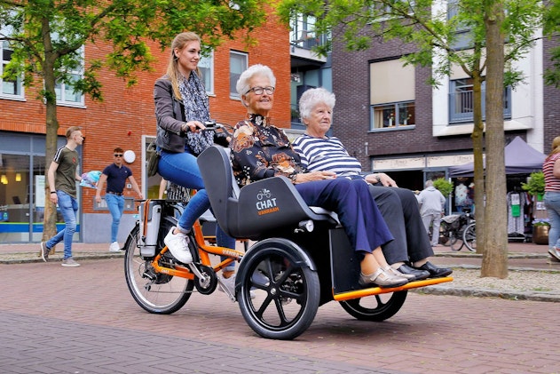 Vélo pousse pousse Chat pour transport d'adultes| vanRaam